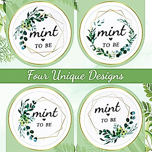 Colarr 500 Pieces Mint to Be Label Stickers Wedding Party Favors Sticker Labels 1 Inch Round Botanical Theme Wedding Stickers for Guests