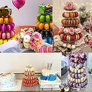 6 Tiers Round Macaron Tower Stand Cake Display Rack Cupcake Stand Desserts Display for Wedding Birthday Decor