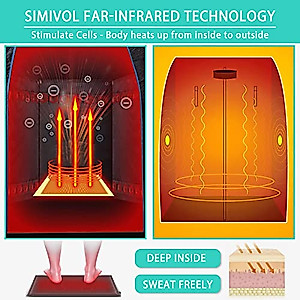 Simivol Infrared Sauna for Home, Portable Home Sauna Personal Sauna Tent, Infrared Home Spa One Person Sauna with Heating Foot Pad and Portable Chair(Black)