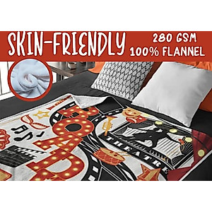 Broadway Musical Gifts for Musicians, Theater Gifts for Actors on World Theatre Day, Broadway Musical Blanket, Gifts for Drama Lovers, Actress, Theater Lovers, Flannel Throw Blanket - 50"x 65"