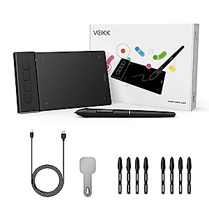 VEIKK VK430 Drawing Tablet 4x3 inch OSU Tablet, Portable Computer Graphics Tablets with 4 Shortcut Keys 8192 Levels Battery-Free Stylus Pen, Compatible with Mac/Windows/Android/Chrome/Linux