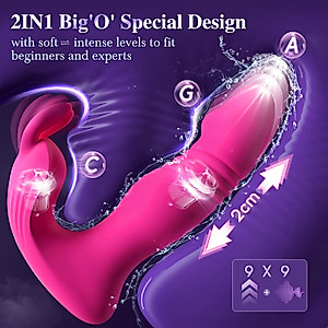 Adult Sex Toys Women Sex Toy - 3IN1 App Remote Control Vibrator Wearable, Adult Toys with 9 Vibrating Rabbit Ears & 9 Thrusting Dildo Clitoral Dildos G Spot Vibrators Couples Sex Machine