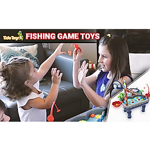 Tido Toys Fishing Game for Kids - Party Toy with Fishing Poles, Swimming Fish, Penguins and More. for Toddler Age 3 4 5 6 Year Old and up
