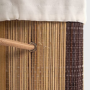 Rectangle Coconut Sticks Collapsible Waterproof Laundry Hamper with Lid and Handles for Organizer, Clothes, Toy Durable Folder Washing Bin for Easy Carrying