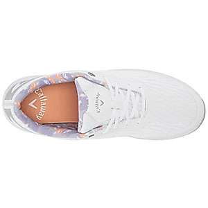 Callaway Women's Coronado v2 SL Golf Shoe, White/Pink, 8