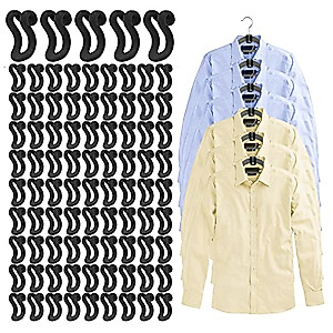 Clothes Hanger Connector Hooks, 60 Pcs Heavy Duty Velvet Clothes Hangers with Cascading Hook, Space Saver Mini Cascading Hangers for Clothes, Closet(Black)