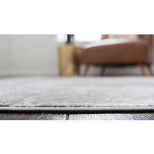 Unique Loom Sofia Collection Area Rug - Grand (6' 1" x 9' Rectangle, Light Gray/ Ivory)