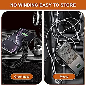 Right Angle Lightning Cable -Apple MFi Certified & Data Sync- Coiled Lightning Cable for CarPlay -Short Lightning Cable 2.4A Fast Charge Lightening Charger Cables for iPhone 13 12 11 Pro X XS Max Plus