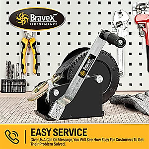 Megaflint Boat Winch Heavy Duty Steel 2000lbs Trailer Winch, Hand Winch with Hook, Two Way Ratchet Crank Winch for SUV, ATV, Gear Cable Winch…