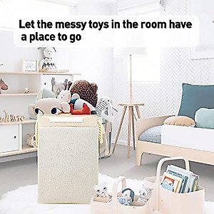 GZMXM Laundry Basket Hamper with Lid and a Removable Bag 72L Large Collapsible Laundry Baskets Dirty Clothes Hamper with Detachable Rods, Foldable Washing Bin for Clothes and Toys - Beige