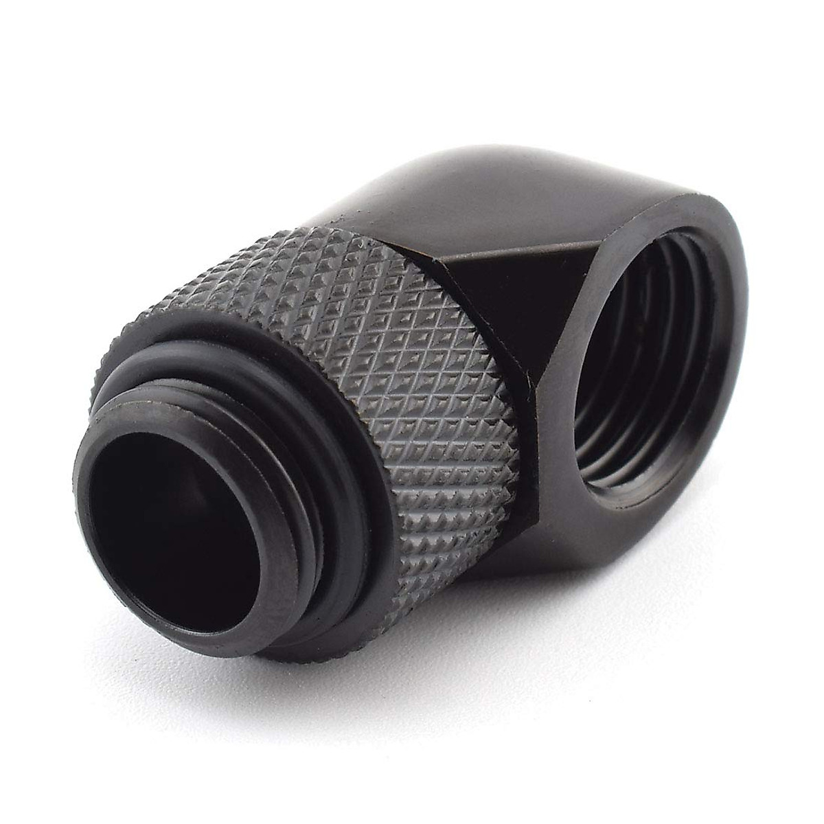 SDTC Tech 4-Pack G1/4" Male to Female Extender Connector 90° Rotary Elbow Enhance Multi-Link Adapter Fitting for PC Water Cooling System, Black