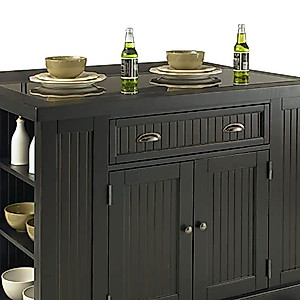 Nantucket Distressed Black Kitchen Island by Home Styles
