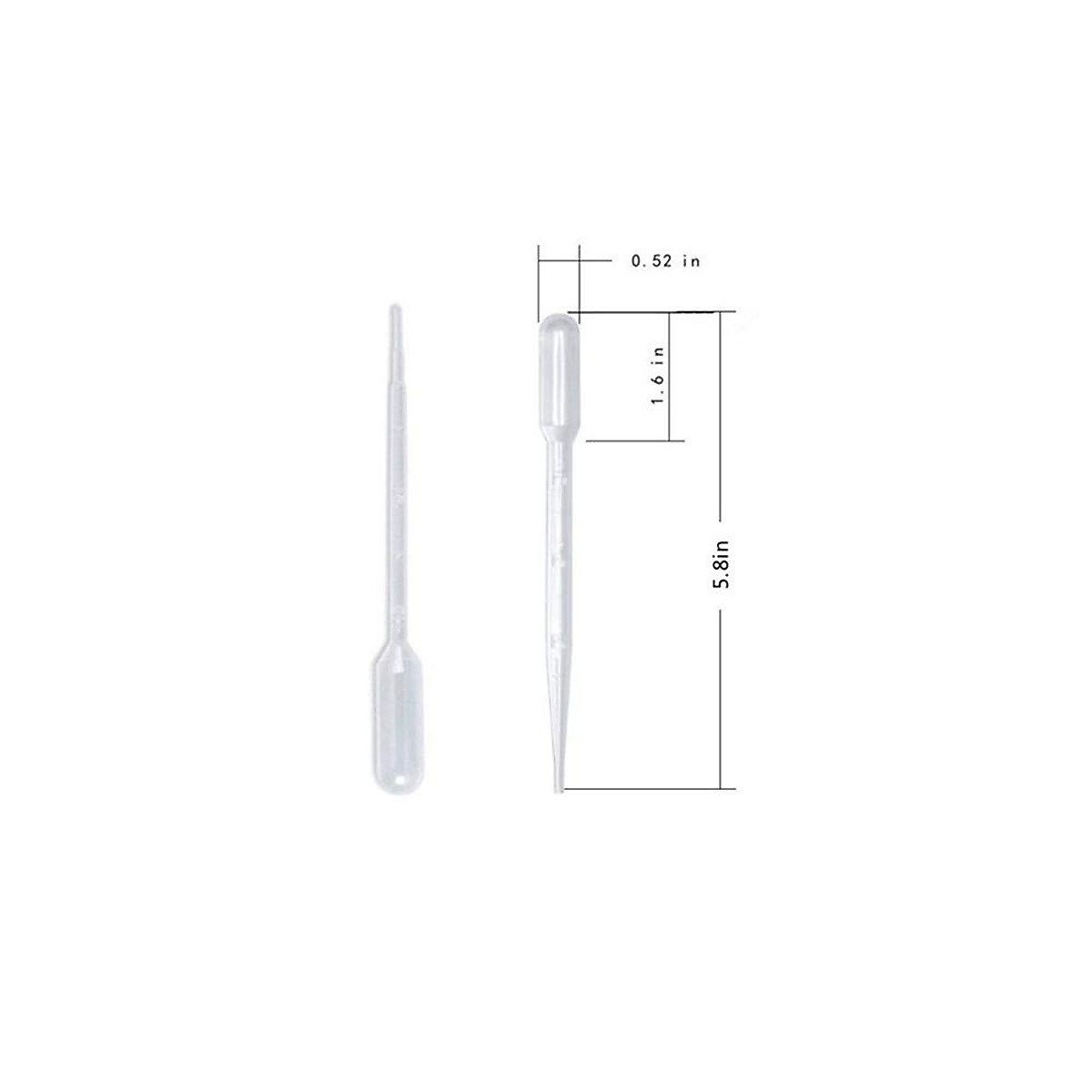 100Pcs Plastic Transfer Pipettes by KoberrLi, 3ml Disposable Calibrated Droppers for Essential Oils, Science Laboratory,DIY Projects