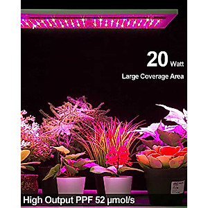 DOMMIA Grow Lights for Indoor Plants, 20W Ultra-Thin Invisible Plant Light, Full Spectrum Led Grow Lamp with 144 LEDs, DIY Assembly Grow Light Strip for Indoor Garden Greenhouse Aquarium Hydroponic