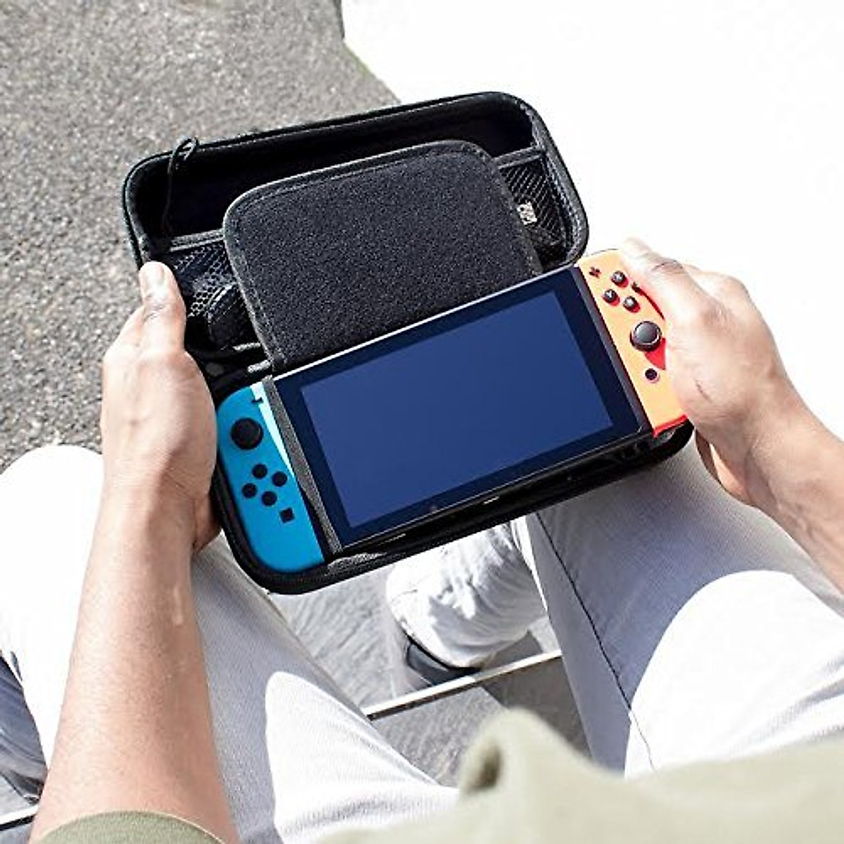 Carrying Case Compatible with Nintendo Switch - Protective Hard Portable Travel Carry Case Shell Pouch for Console & Accessories - Black