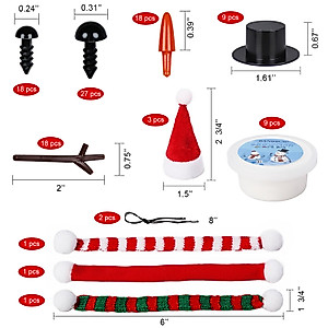 9 Pack Build a Snowman Kit Snowman Crafts for Kids,Modeling Clay Snowman DIY Kit, Christmas Stocking Stuffers for Kids,Christmas Crafts Xmas Gift