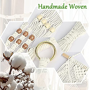 Macrame Plant Hangers - 6 Pack Indoor Hanging Plant Holder - Different Tiers Handmade Macromay Cotton Rope Hanging Planters Set, for Indoor Outdoor Boho & Home Decor