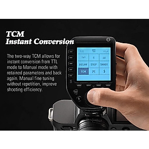 Godox XProII-S TTL Wireless Flash Trigger Compatible for Sony, 1/8000s HSS 2.4G Wireless Flash Transmitter, TTL-Convert-Manual, Extra Large LCD Screen, Bluetooth Connection, New Hotshoe Locking