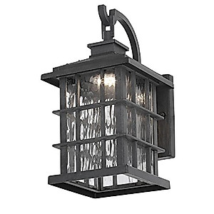 Home Decorators Collection Summit Ridge Collection Zinc Outdoor Integrated LED Dusk-to-Dawn Medium Wall Lantern