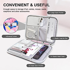 Laviitp 9-11 Inch Tablet Sleeve Bag Carrying Case for iPad Pro 11 M4/ Air 11" M2 2024, Air 5 4, iPad 10th/9th/8th/7th Gen 10.2, Shoulder Bag Pouch for Travel Women, Pink