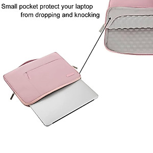 MOSISO Laptop Case 16 inch, 15-15.6 inch Laptop Sleeve with Handle Compatible with MacBook Pro 16 inch, HP, Acer, Dell, Lenovo, ASUS Notebook, Polyester Multifunctional Computer Bag, Pink