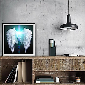 NIHO-JIUMA Feather Wings Diamond Painting Kit, 5D Full Diamond Art Gift for Adult, Home Decoration (30x30cm/12x12 inches)