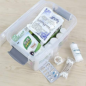 Qskely 6-Pack 5 L Clear Plastic Latch Storage Box with Lid
