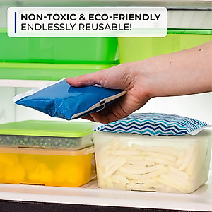 Thrive Ice Packs for Lunch Bags - Reusable Ice Packs for Cooler and Lunch Box - Long Lasting, Lightweight, Soft Gel Ice Packs for Camping, Beach Bags, Picnics, Injuries - Pack of 4