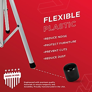 Made in USA Prescott Plastics 1.75" Inch Round Rubber Hole Plugs, Inserts (4 Pack), Black Rubber Caps for Metal Tubing, Fence and Auto Body, Glide Insert for Pipe Post, Chair Legs and Furniture Legs