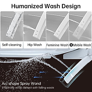 EPLO Smart Toilet,One Piece Bidet Toilet for Bathrooms,Modern Elongated Toilet with Warm Water,Dual Auto Flush,Foot Sensor Operation,Heated Bidet Seat,Electric Tankless Toilets with LED Display E16