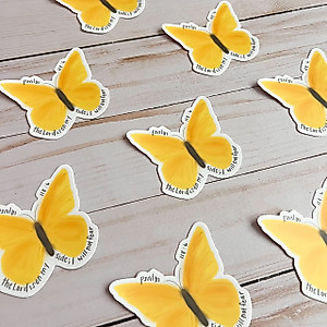 Swaygirls Christian magnets | Religious magnets | Christian faith fridge magnets | Bible verse quote magnets | Yellow butterfly Psalm 118:6 do not fear