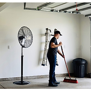 TPI Corporation CACU30-PO-HD Commercial Heavy Duty Oscillating Fan, Unassembled w/Pedestal Kit, 30" Blade Diameter, 3 Speed 1/3 HP Motor, 9' Cordset, Black