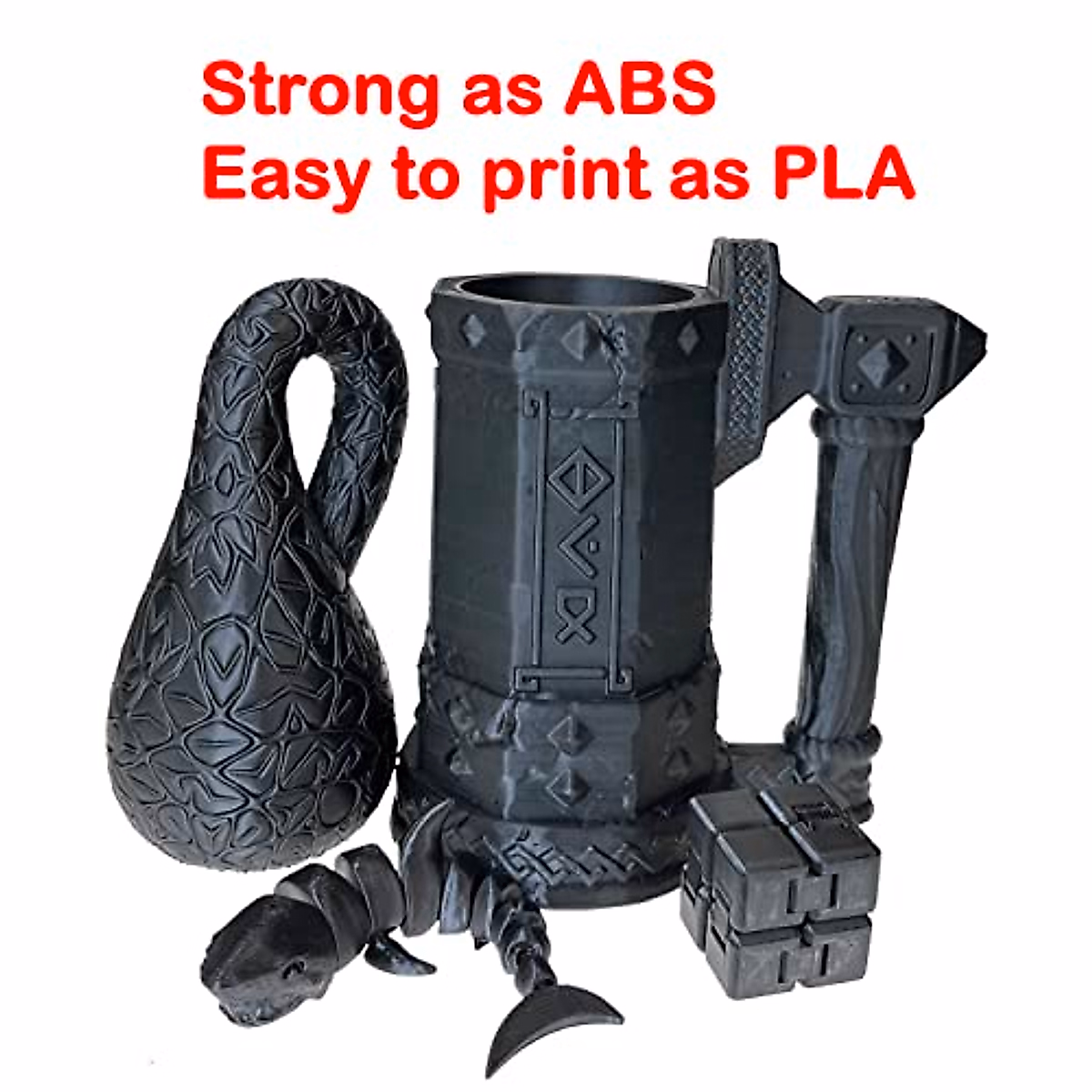 Stronghero3D ABS 3D Printer Filament 1.75mm ,,Black,1kg(2.2lbs) Accuracy +/-0.05mm for ender3 Cr10