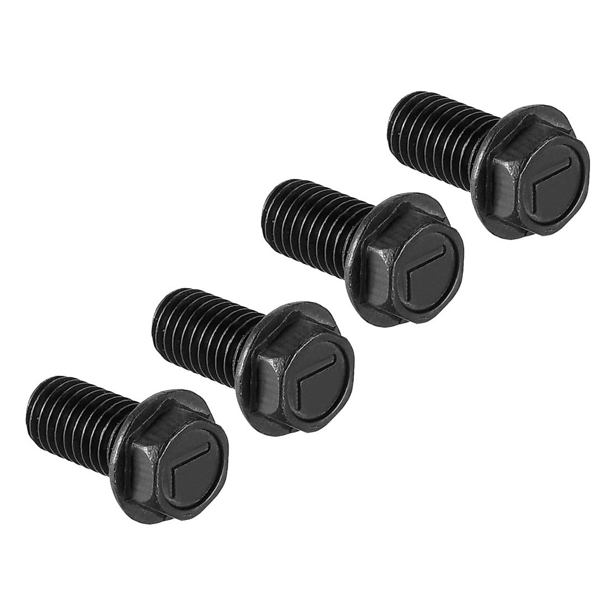 uxcell Metric M7x16mm Hex Flange Bolts Left Hand Thread 8.8 Grade Carbon Steel Black 4pcs