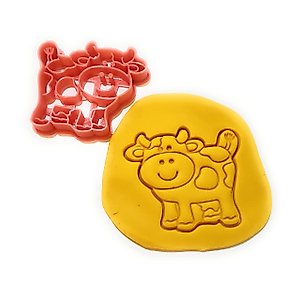 T3D Cookie Cutters Cow Cookie Cutter, Suitable for Cakes Biscuit and Fondant Cookie Mold for Homemade Treats, 3.48inch x 3.11inch x 0.55inch