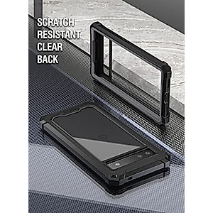 Poetic Guardian 6FT Drop Tested Case for Pixel 6A 5G - Built-in Screen Protector, Full Body Hybrid Shockproof, Black/Clear