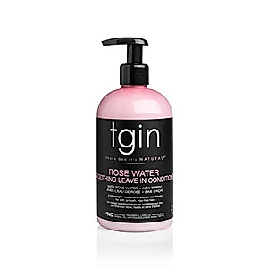 tgin Rose Water Smoothing Leave-In Conditioner for Natural Hair - Protective Styles - Curls - Waves - Detangler - Great for low porosity hair - Fine hair 13oz