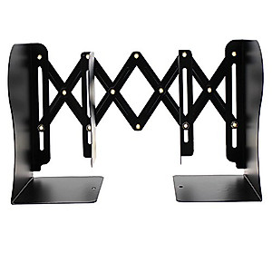 Md Trade Bookends Metal Iron Adjustable Books Holder Stand Desk Heavy Duty Nonskid Bookend, Black