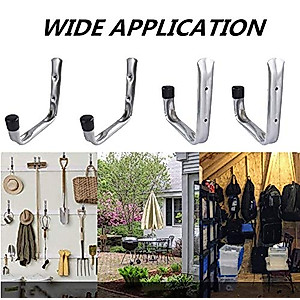 4 PCS Garage Storage Utility Hook Heavy Duty Wall Mounted Storage Hanger Perfect Garage Organizer for Ladders Folding Chairs Surf Boards Fishing Poles Garden Tools Swimming Tools