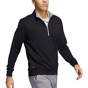 adidas Men's UPF Quarter Zip Pullover, Black, X-Large