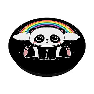 Cute Panda Kawaii Panda Bear With Rainbow PopSockets Swappable PopGrip
