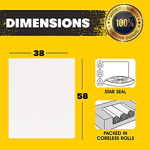 60 Gallon Clear Trash Bags - (Huge 100 Pack) - 38" x 58" - 1.5 MIL (Equivalent) - CSR Series - Heavy Duty Industrial Liners Clear Garbage Bags for Recycling, Contractors, Storage, Outdoor