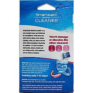 SmartGuard Premium Cleaner Crystals & Cleaning Case -(110 Cleanings)- Removes Stain, Plaque, & Bad Odor from Clear Braces, Dentures, Night Guards, Mouth Guard, & Retainers.