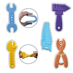 5PCS Baby Teething Toys, Silicone Sensory Teether Toys for Babies, Infant Toys 0-6 Baby Shower Gifts for 3 9 12 18 Month 1 One Year Old Girls Boys, Newborn Kids Toddler Chew Toy, Travel Toys, BPA Free