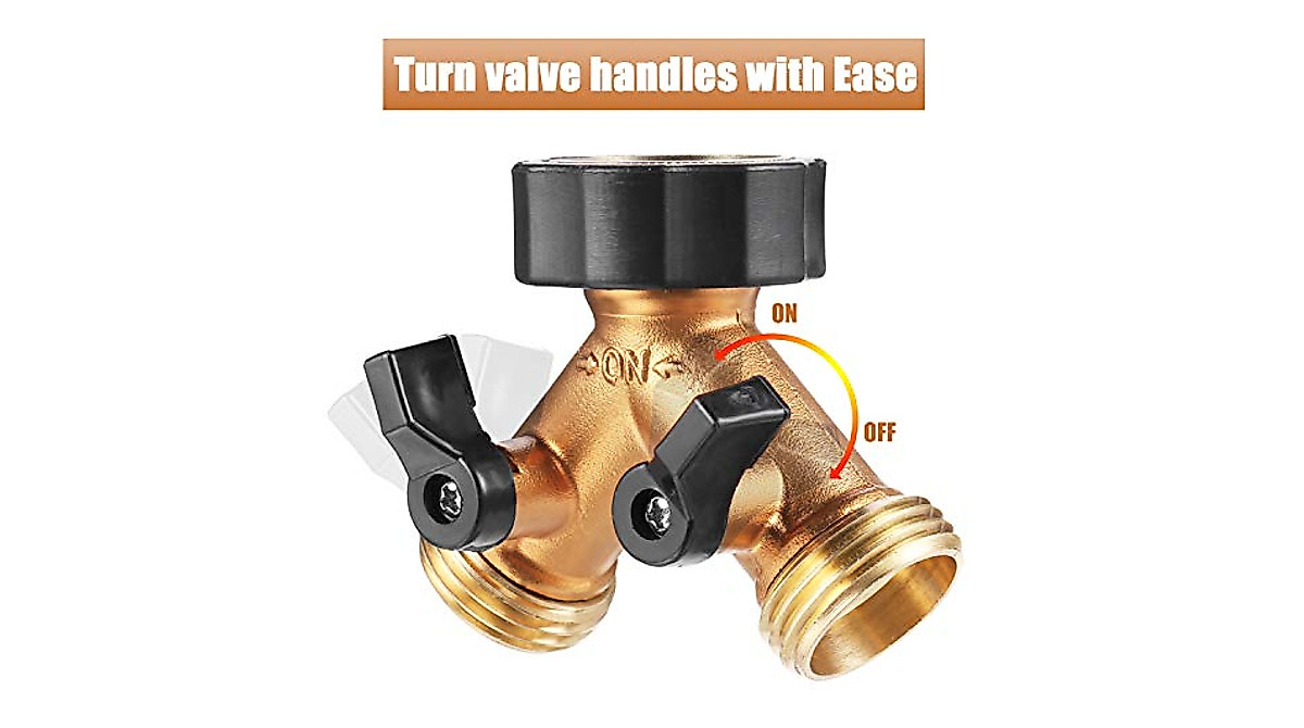 Madeking Heavy Duty Brass 2-Way Hose Splitter for Outdoor Use
