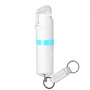 POM Pepper Spray Flip Top Keychain - Maximum Strength OC Spray Self Defenes - 25 Bursts, 10ft Range - Accurate Stream Pattern