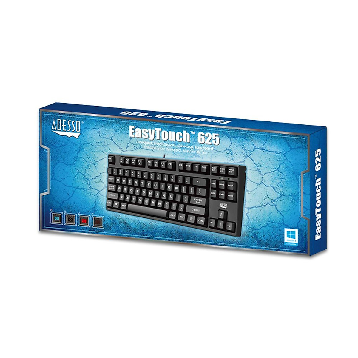 Adesso AKB-625UB - Easy Touch Compact Mechanical Gaming Keyboard,Black