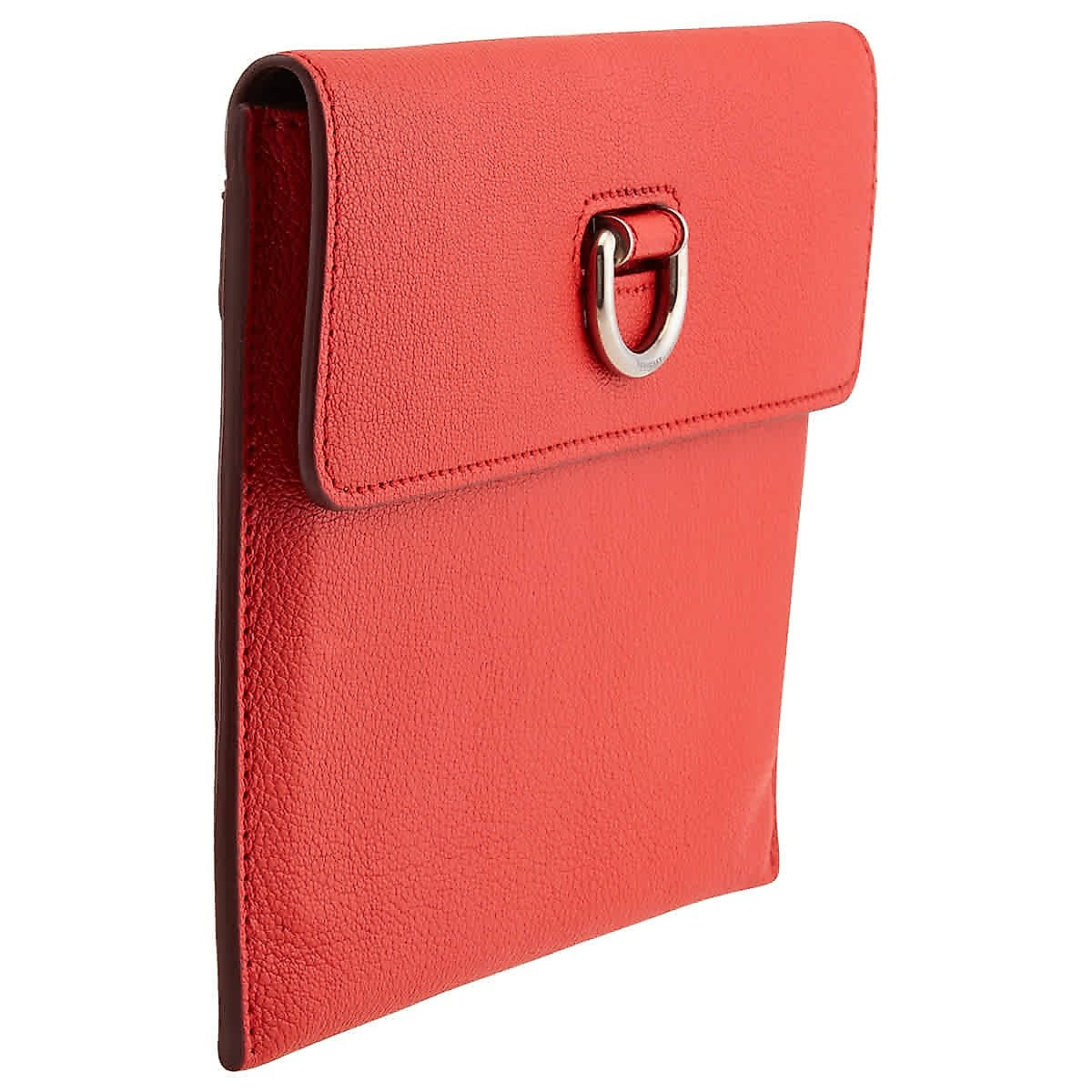 Burberry Womens D-Ring Leather Pouch, Red