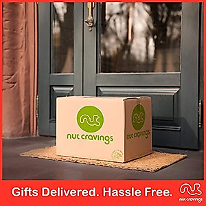 Mixed Nuts Gift Basket + Heart Ribbon (7 Assortments) Purim Mishloach Manot Gourmet Food Bouquet Arrangement Platter, Birthday Care Package Tray, Healthy Kosher Snack Box, Her Him Women Men