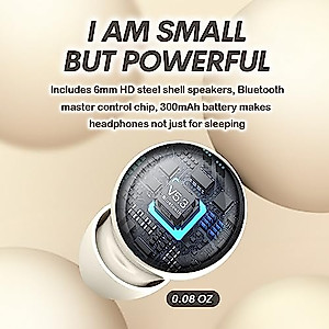 Soft Sleep Earphones Discreet Small Earbuds for Sleeping, Wireless Invisible Sleep Earbuds for Side Sleepers, Sleep Ear Buds Noise Cancelling Side Sleeper, Sleep Headphones with LED Power Display